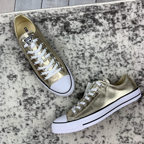 Converse | Shoes | Nib Converse Ctas Ox Metallic Gold Sneakers | Poshmark